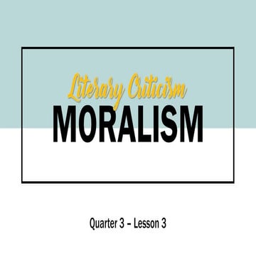 The Moralistic approach | PPTX