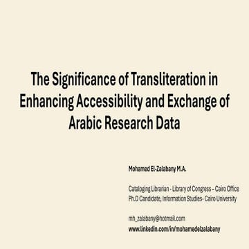 The Significance of Transliteration Enhancing | PPT | Free Download