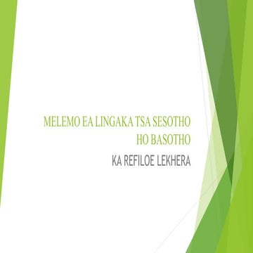 Melemo ea lingaka tsa Sesotho ho Basotho | PPTX