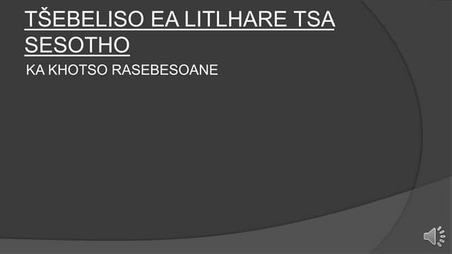 Lenyalo la sesotho | PPTX