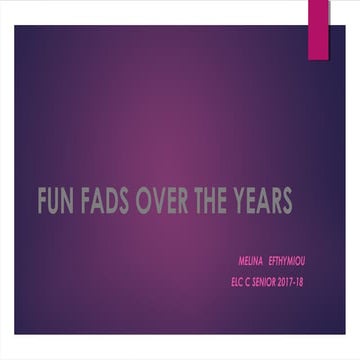 Fun Fads over the Years | PPT