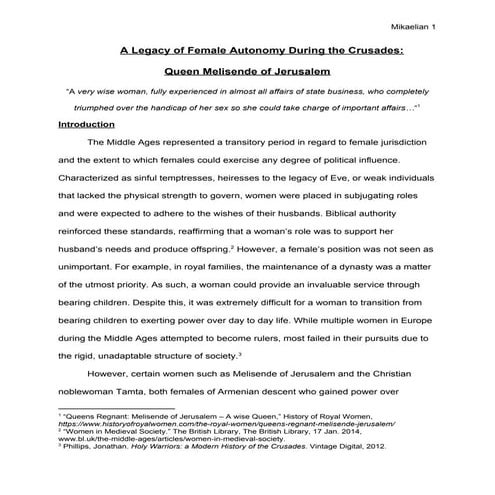 Melisende Queen of Jerusalem | PDF