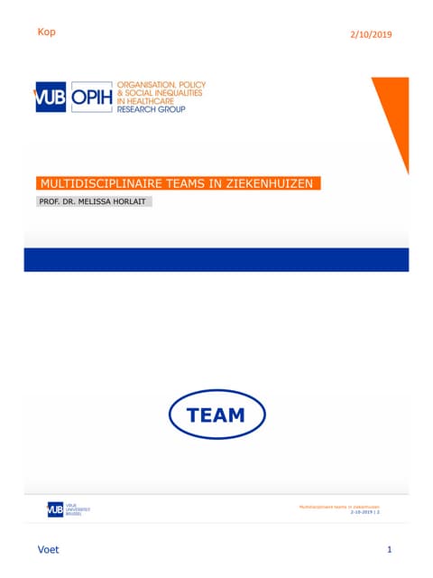 Multidisciplinaire samenwerking buiten het ziekenhuis - Peter Pype | PDF