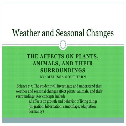 Melissa southern weather and seasonal changes | PPTX