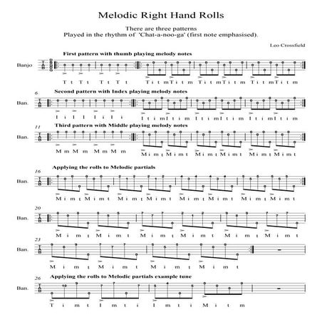 Melodic 5 String Banjo Roll patterns | PDF