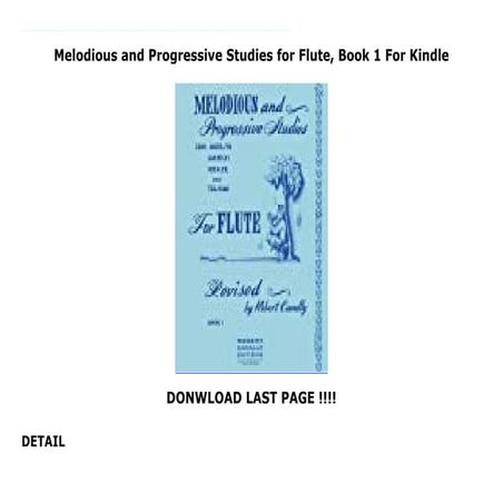 Melodious and Progressive Studies for Flute, Book 1 For Kindle | PDF