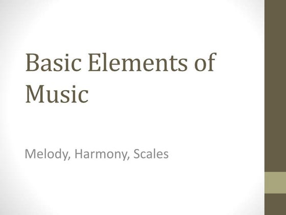The elements and organization of music | PDF