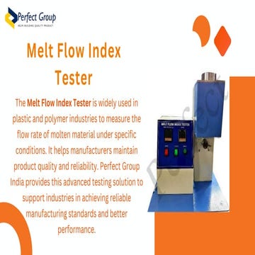 Melt Flow Index Tester from Perfect Group India | PDF
