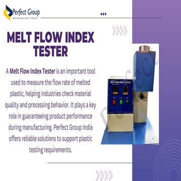 Melt Flow Index Tester from Perfect Group India | PDF