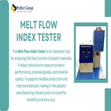 Melt Flow Index Tester from Perfect Group India | PPT