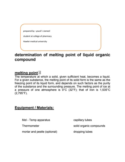 Melting point | PDF