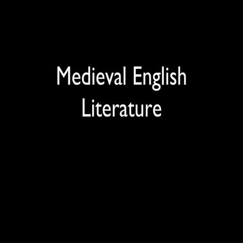 Medieval English Literature Week 2 | PPT