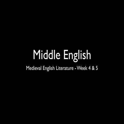 Medieval English Lit week 4 5 | PPT