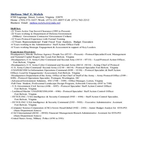 Ms. Mel Welch Resume | DOCX