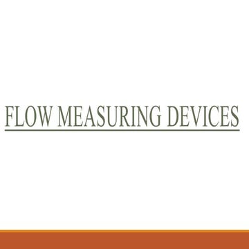 Flow Measuring Device | PDF