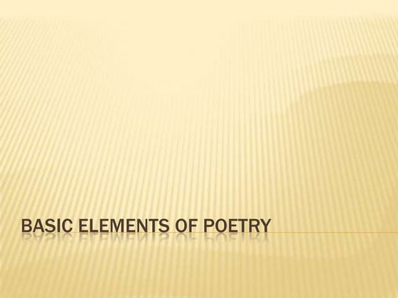 Grade 7 Types of Poetry, ELements of Poetry and Purpose of the Author.pptx | Poetry | Books and ...
