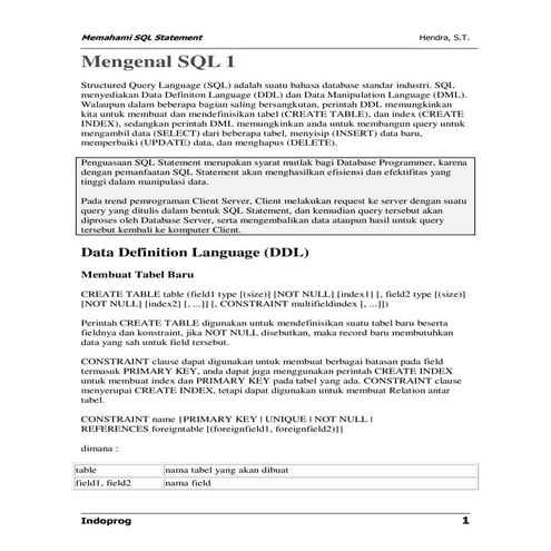 Memahami Sql Statement Pdf 