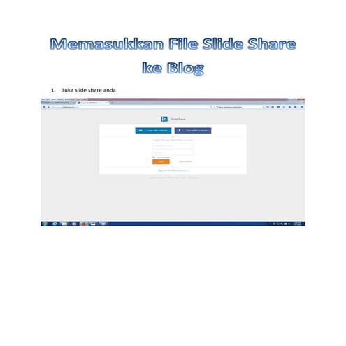 Memasukkan file slide share ke blog | PDF
