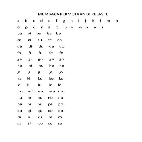Membaca permulaan | DOCX