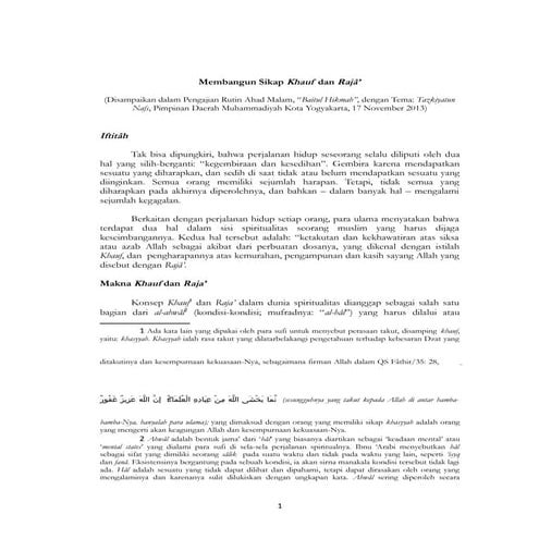 Membangun sikap khauf dan raja' | RTF