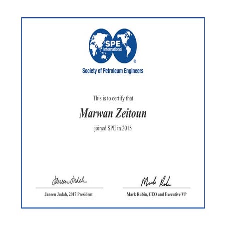 SPE membership certificate | PDF