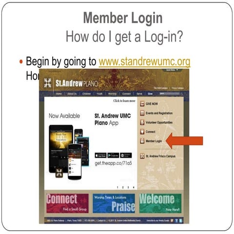 Member login getting started for website | PPTX