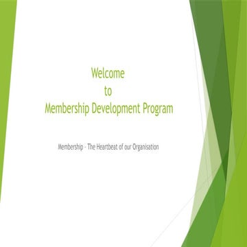 Welcome to Membership Development Program | PPTX