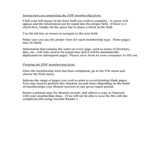 Membership Report Form | PDF