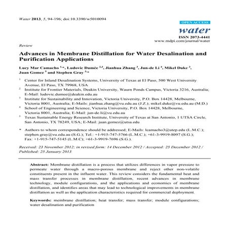 Membrane distillation | PDF