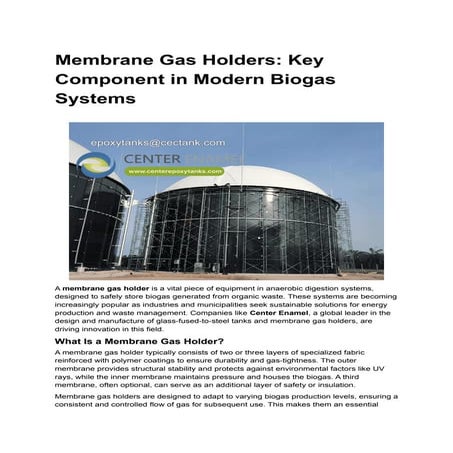 Membrane Gas Holders_ Key Component in Modern Biogas Systems.docx