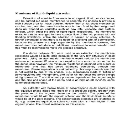 Membrane liquid liquid extraction | DOCX