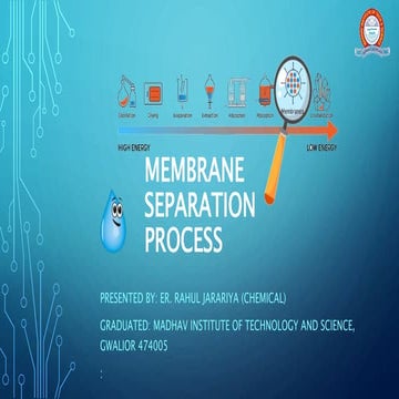 Membrane separation process | PPTX | Chemistry | Science