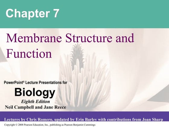 Cell Membrane Structure Function Week 5 Ppt