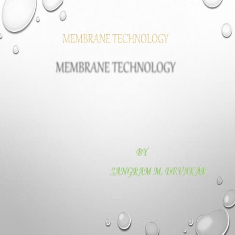 Membrane technology | PPT