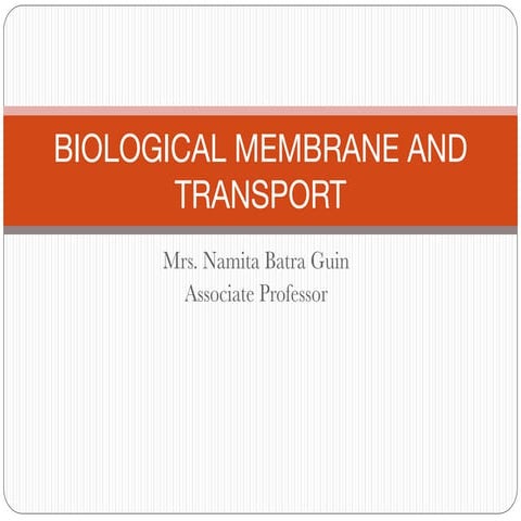Membrane transport biochemistry for nurses | PDF