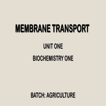 Active transport and Pumps, Uniports, Symports and Antiports. | PDF