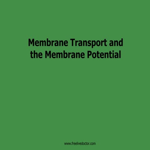 Membranes And Transport | PPT