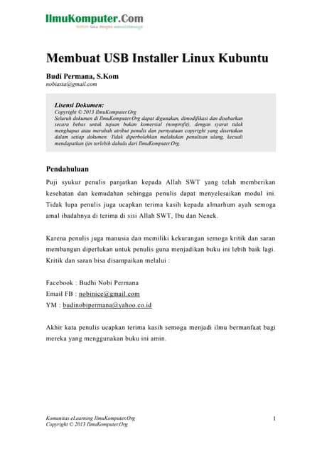 Membuat usb-installer-linux-mint-13 | PDF
