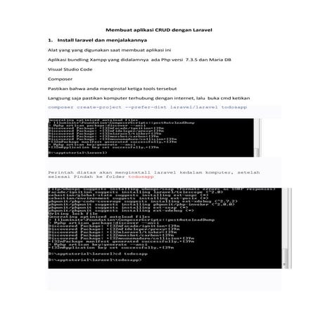 Membuat Aplikasi Crud Dengan Laravel 1 Install Laravel Pdf