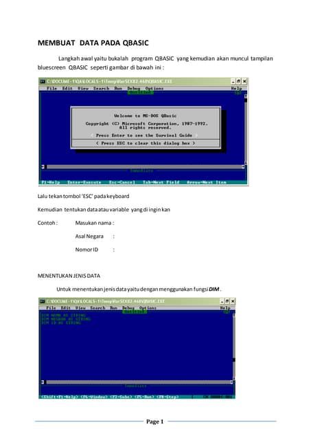 Membuat DATA pada qbasic | PDF