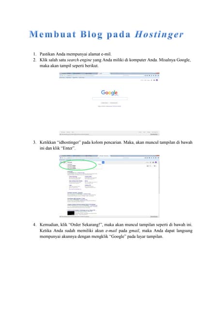 Tutorial Membuat Blog dengan Idhostinger | PDF