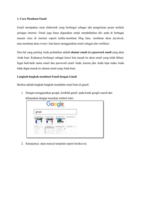 Tutorial e mail gmail | DOCX
