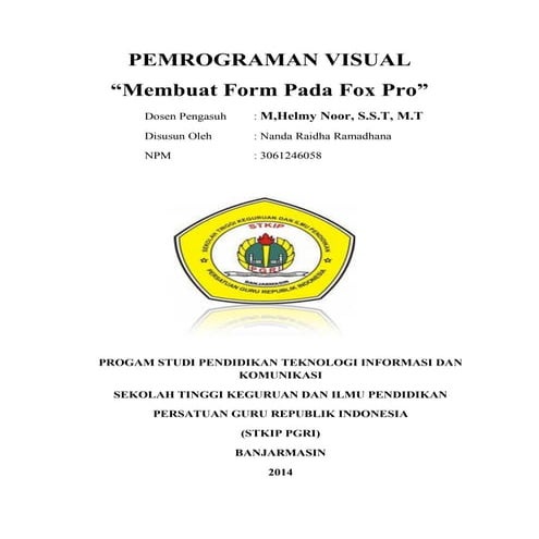 Membuat form pada fox pro | PDF