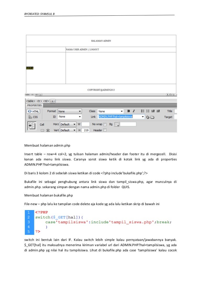 Membuat halaman admin
