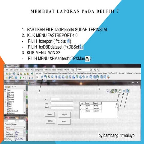 Membuat laporan di delphi 7 | PPT