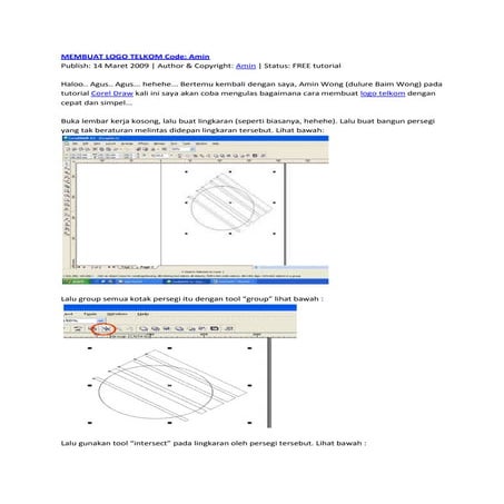 Membuat logo telkom code | DOCX