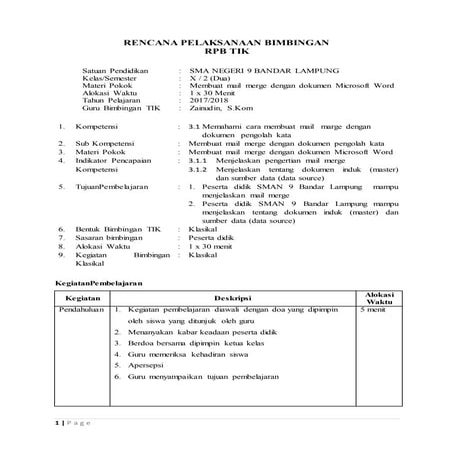 Membuat mail merge dengan dokumen microsoft word | DOCX