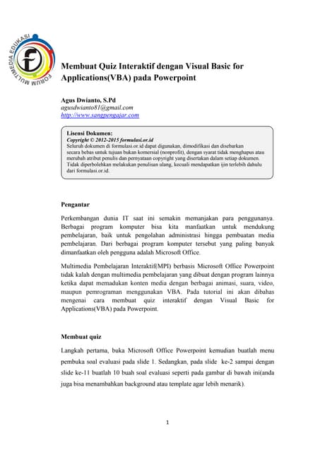 Cara membuat macros | PDF