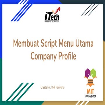 Membuat script menu utama company profile | PDF