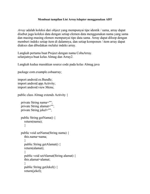 Membuat perhitungan luas persegi panjang pada adt | PDF